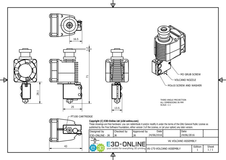 E3D Volcano 3D Printer Hotend – Eruption – Genuine | UK