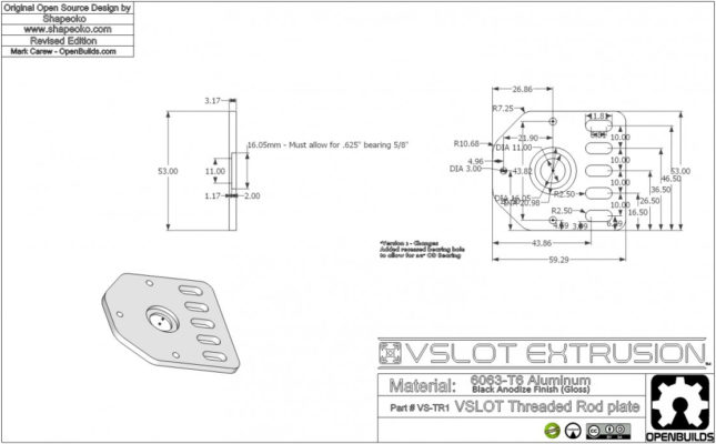 NEMA17 Threaded Rod Mount - Ooznest