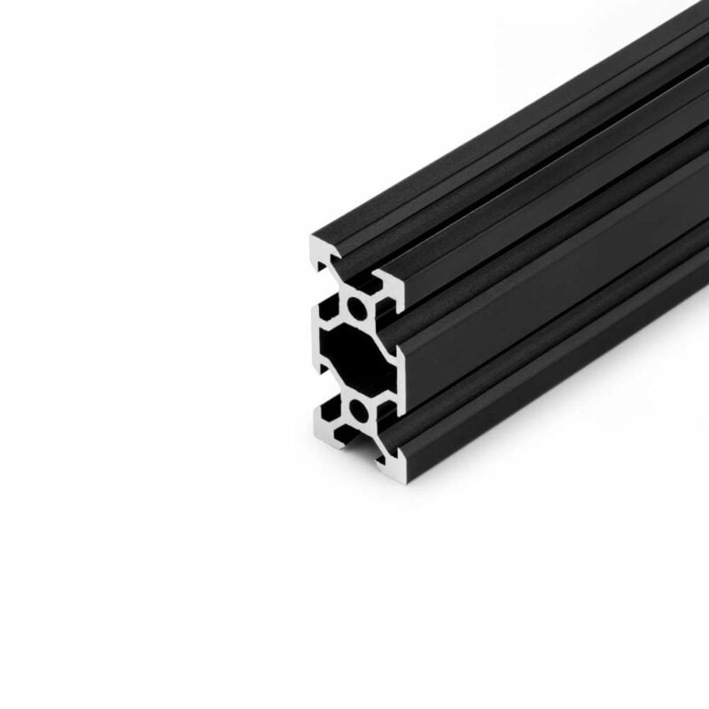 20x40mm T/V-Slot Aluminium Extrusion Black - Ooznest
