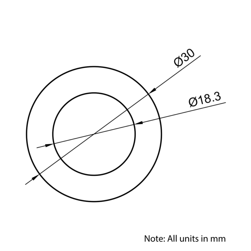 30mm Hollow Hardened Linear Shaft - Cut To Size - Ooznest
