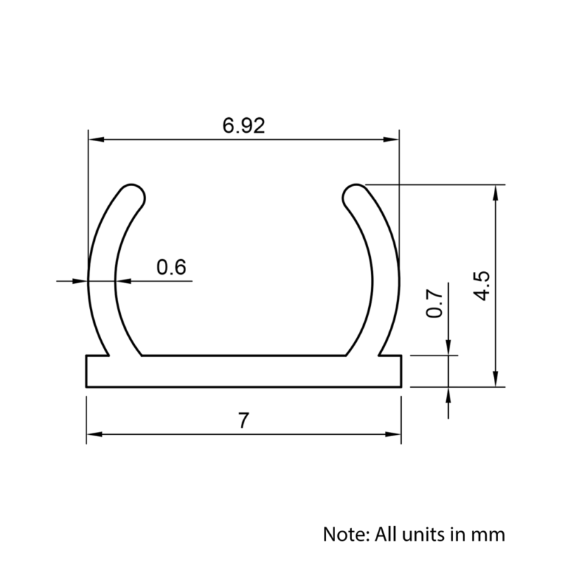 Black 20 Series 1000mm Slot Cover - T-Slot - Ooznest