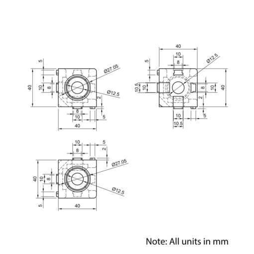 3 Way 40 Series Cube Corner Bracket - Ooznest