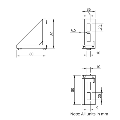 40×80 40 Series Corner Bracket - Ooznest