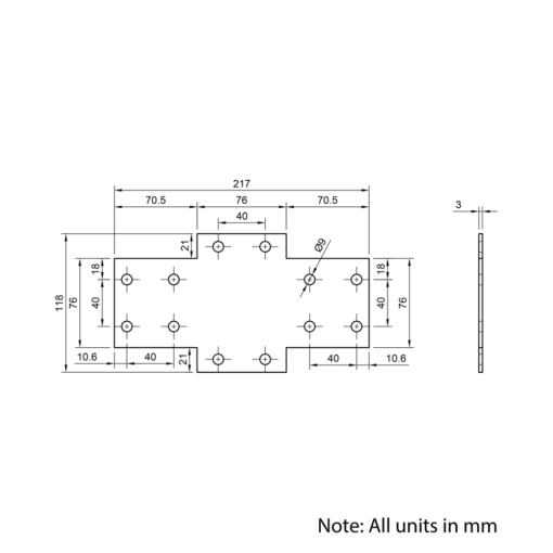 Double Slot 40 Series Cross Plate Connector - Ooznest